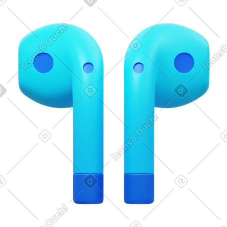 3D earbud headphones PNG, SVG