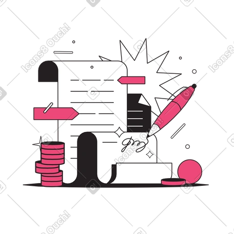 Signing a financial contract animated illustration in GIF, Lottie (JSON ...