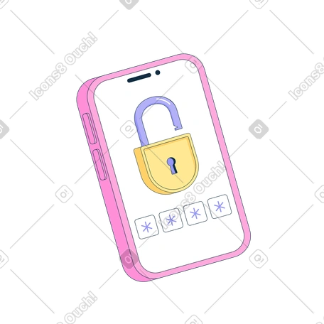 Phone with lock PNG, SVG