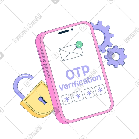 一次性密码验证动态插图，格式有GIF、Lottie (JSON)、AE