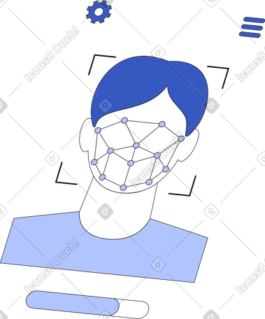 Screen of face recognition system illustration in PNG, SVG