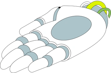 Lettering Artificial intelligence with robot and hand holding the brain ...