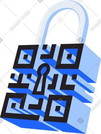 Qr code in the form of a lock PNG, SVG