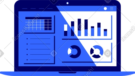 Monitor with charts PNG, SVG