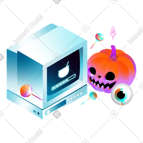 Halloween online party, Loading screen PNG, SVG
