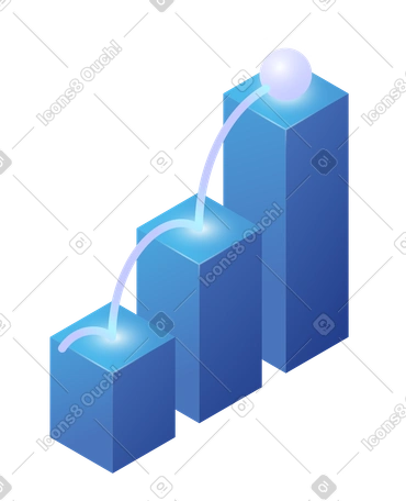 Ascending bar chart with bouncing ball, performance analytics and ...