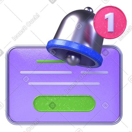 3D New Activity Card Notification, Unread Update Alert, Customer ...