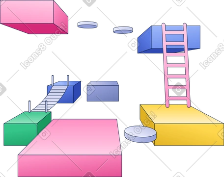 Game platforms, ladder and bridge PNG, SVG