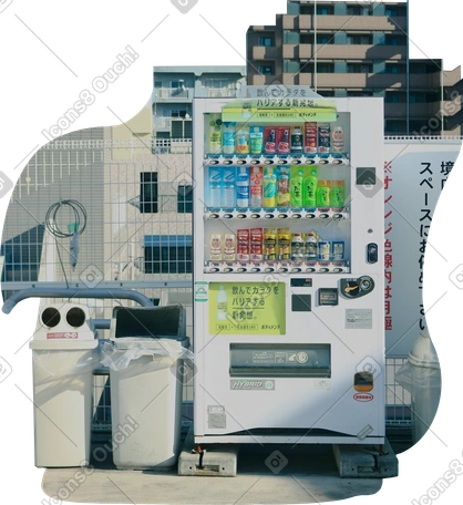Background with street and drink vending machine PNG, SVG