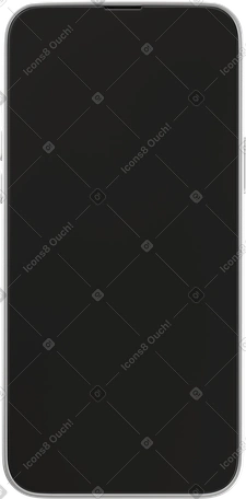 3D close up of black phone screen PNG, SVG