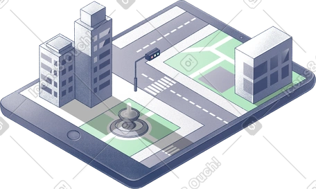 City map on tablet в PNG, SVG