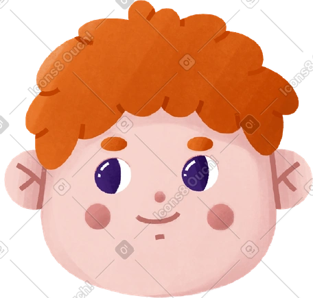 Redheaded man looks away and smiles PNG, SVG