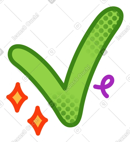 Sticker green check mark PNG, SVG