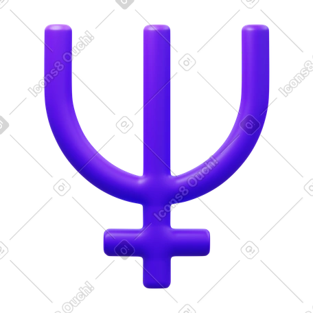 3D neptune symbol PNG, SVG