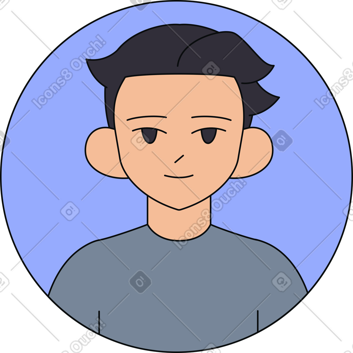 Avatar illustration in Man Teko style download in PNG, SVG