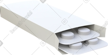 3D Paquete de pastillas blancas PNG, SVG