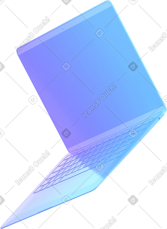 3D laptop blue animated illustration in GIF, Lottie (JSON), AE