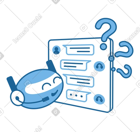 Friendly AI bot answering questions in chat, Virtual assistant for ...