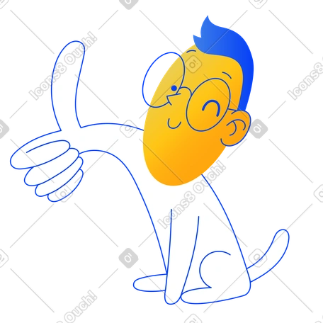 Character showing thumbs up and smiling animated illustration in GIF ...