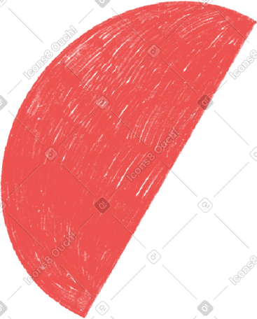 Half red circle PNG, SVG