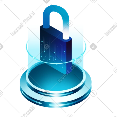 Padlock for cyber security, digital blocking PNG, SVG