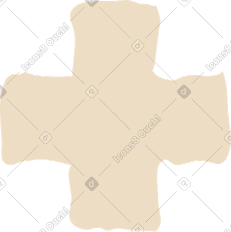 Beige cross shape PNG, SVG