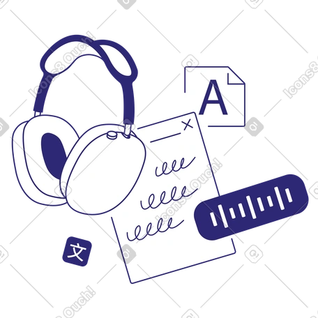 Improve listening skills in a foreign language PNG, SVG
