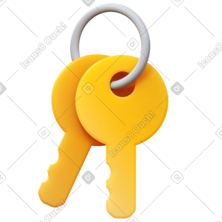 3D bunch of keys动态插图，格式有GIF、Lottie (JSON)、AE