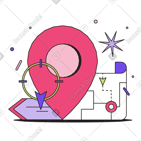 Navigation map with geotag PNG, SVG