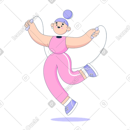 Femme sautant avec une corde à sauter PNG, SVG