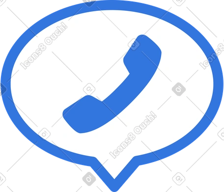 Speech bubble with phone call icon PNG, SVG