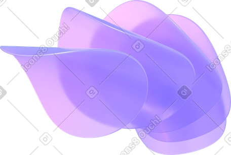 3D five deformed transparent lenses插图，PNG、SVG格式