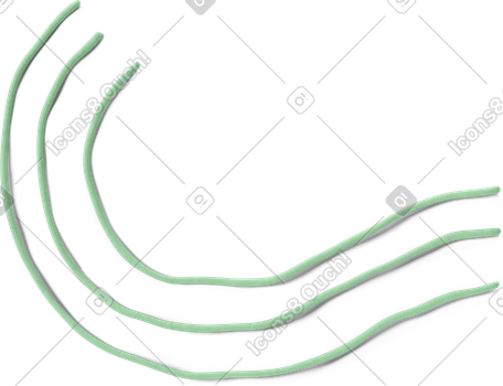3D Líneas curvas verdes PNG, SVG