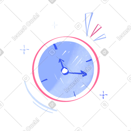 Big clock with graphic elements PNG, SVG