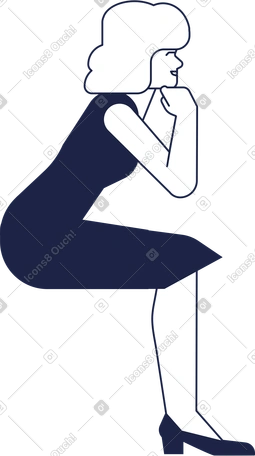 Woman sitting PNG, SVG