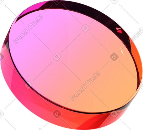 3D translucent gradient lens PNG, SVG