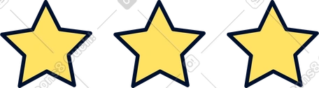 Three stars rating PNG, SVG
