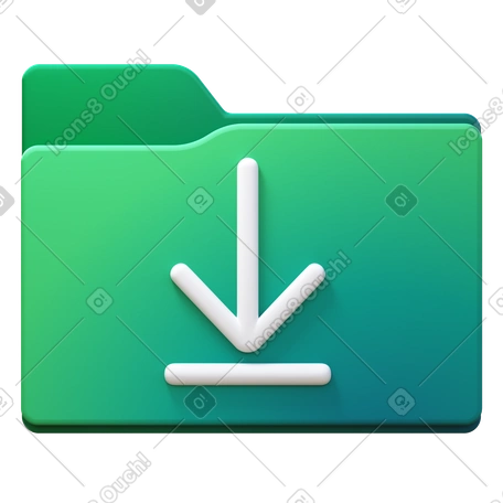 3D download folder v PNG, SVG