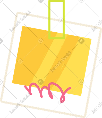 Photo avec autocollant et signature au mur PNG, SVG