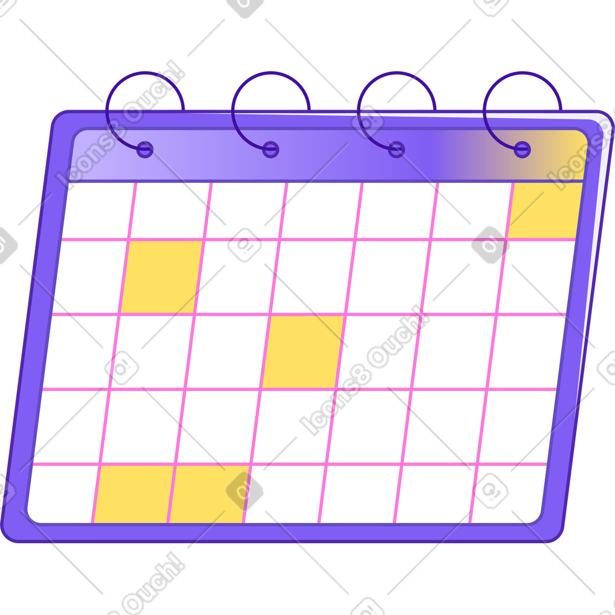 Efficient workflow planning at office desk with calendar illustration ...