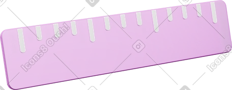 3D Pink ruler, length measurement and scale PNG, SVG