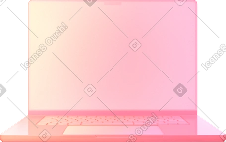 3D front view of gradient laptop PNG, SVG