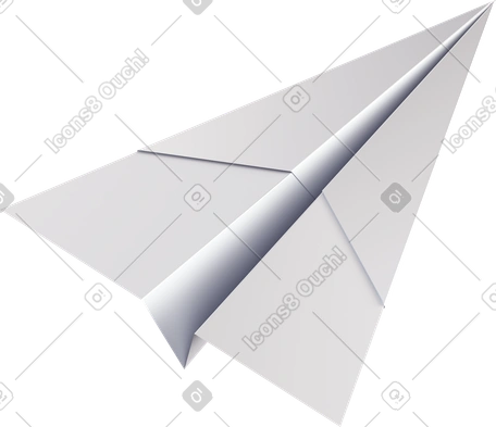 3D paper airplane PNG, SVG