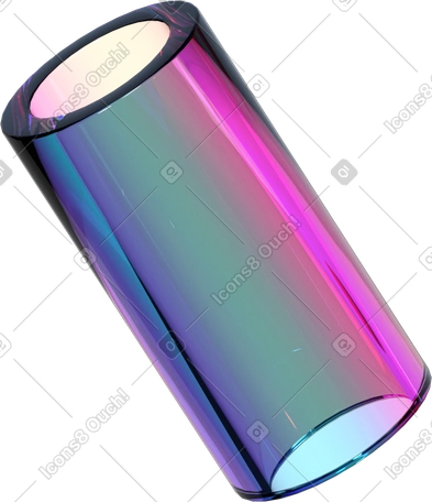 3D Tubo de vidrio iridiscente PNG, SVG