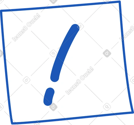 Post-it note with an exclamation point illustration in PNG, SVG