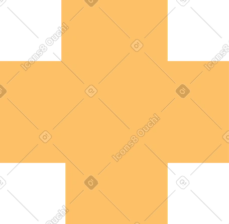 Orange cross illustration in PNG, SVG
