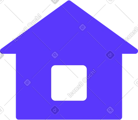 Blue small house PNG, SVG