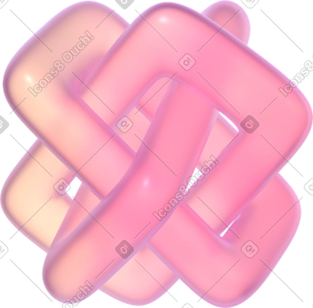 3D interlocking pastel loops in a seamless knot PNG, SVG