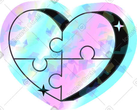 Puzzle heart PNG, SVG
