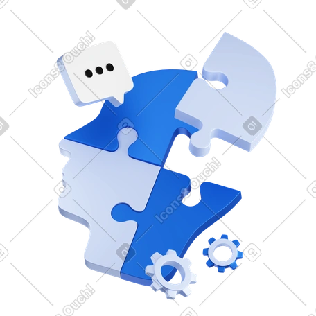 3D solving a mental health problem动态插图，格式有GIF、Lottie (JSON)、AE